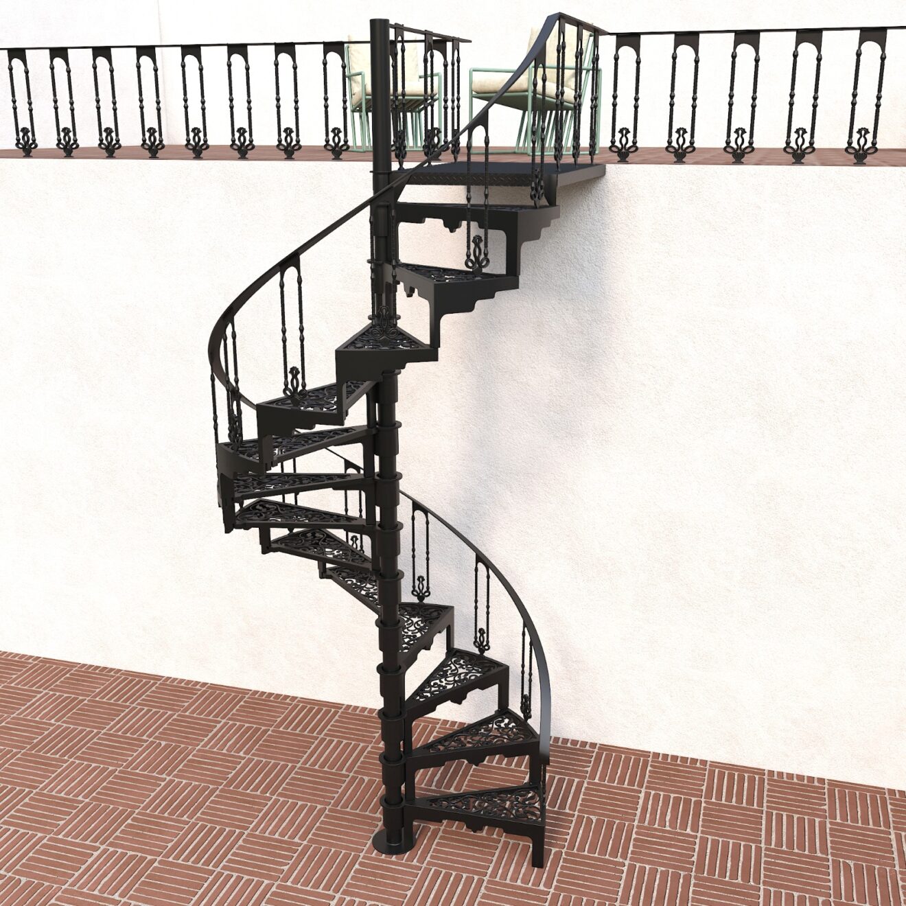 Cast Iron Spiral Staircase 5.5 Feet Diameter – Dwarka Art